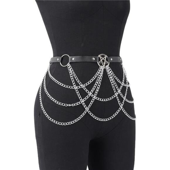 Accessories | Womens Punk Belt Waist Harness Vest Body Chain Goth Body ...